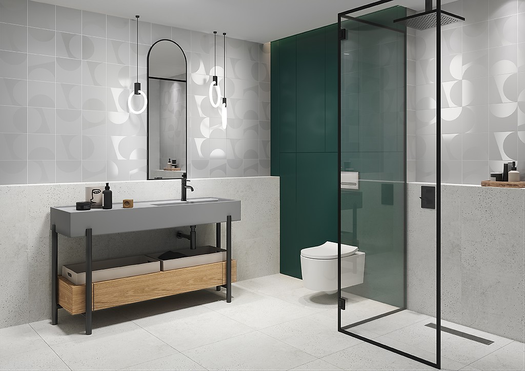 Płytki MONOBLOCK GEO GREY / Płytki ceramiczne, kafelki, gres, terakota ...
